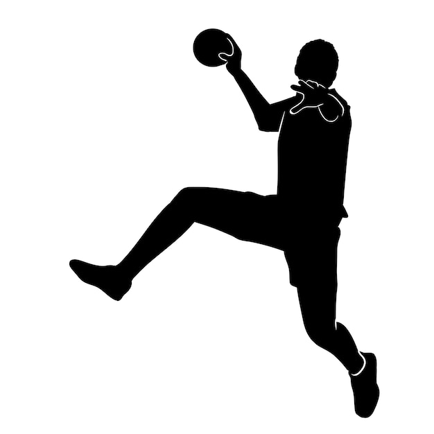 Ilustração de silhueta de jogador de handebol | Vetor Premium Ilustração de silhueta de jogador de handebol | Vetor Premium
