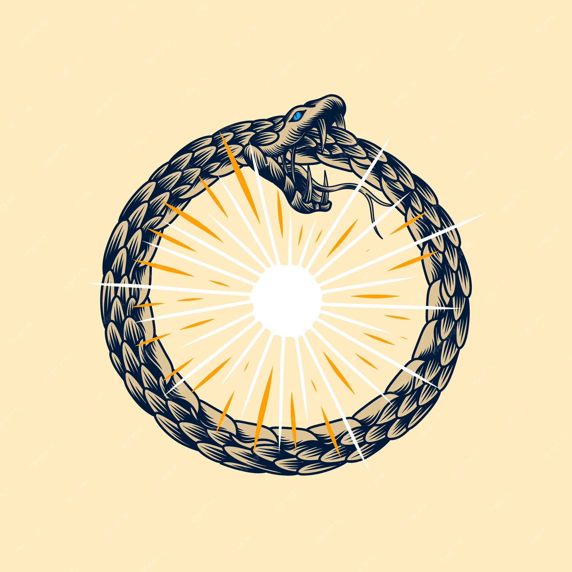 Ilustração do símbolo de Ouroboros | Vetor Premium Ilustração do símbolo de Ouroboros | Vetor Premium
