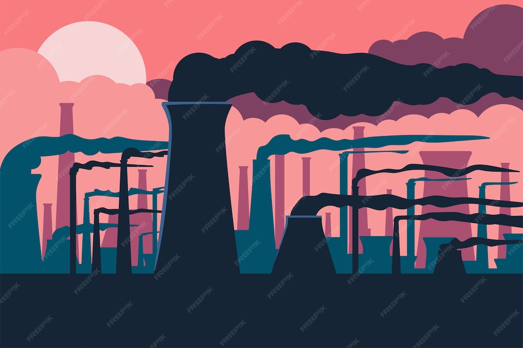 Ilustração em desenho animado sobre poluição do ar | Vetor Premium Ilustração em desenho animado sobre poluição do ar | Vetor Premium