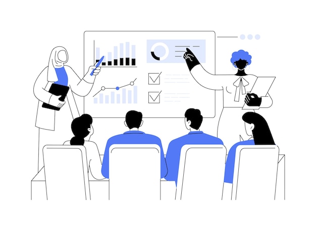Ilustração em vetor conceito abstrato de apresentação de negócios ... Ilustração em vetor conceito abstrato de apresentação de negócios ...