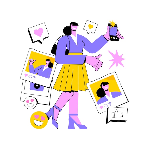 Ilustração em vetor conceito abstrato selfie | Vetor Premium Ilustração em vetor conceito abstrato selfie | Vetor Premium