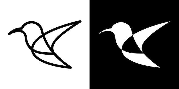 Ilustração em vetor de ícone de linha de design de logotipo de pássaro ... Ilustração em vetor de ícone de linha de design de logotipo de pássaro ...