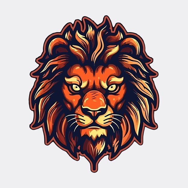 Ilustração Em Vetor De Leão De Design De Logotipo De Estilo Esport