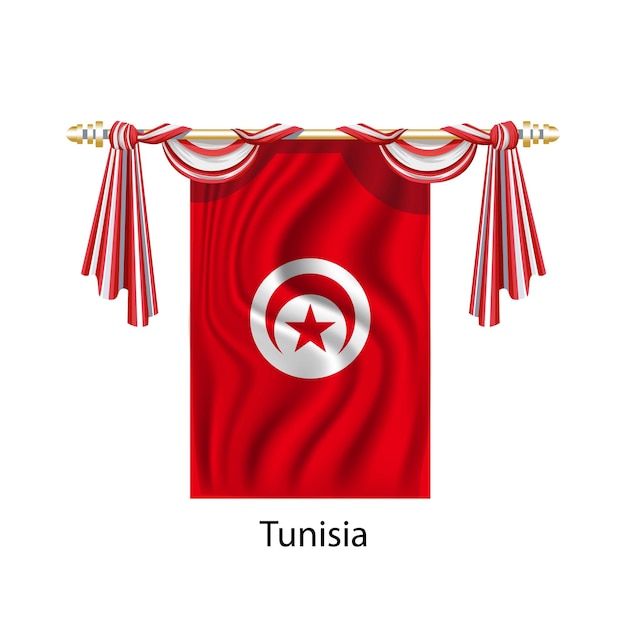 Ilustração vetorial de bandeira da tunísia | Vetor Premium Ilustração vetorial de bandeira da tunísia | Vetor Premium