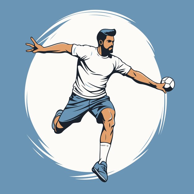 Jogador de handebol Ilustração vetorial de um jogador de handibol com ... Jogador de handebol Ilustração vetorial de um jogador de handibol com ...