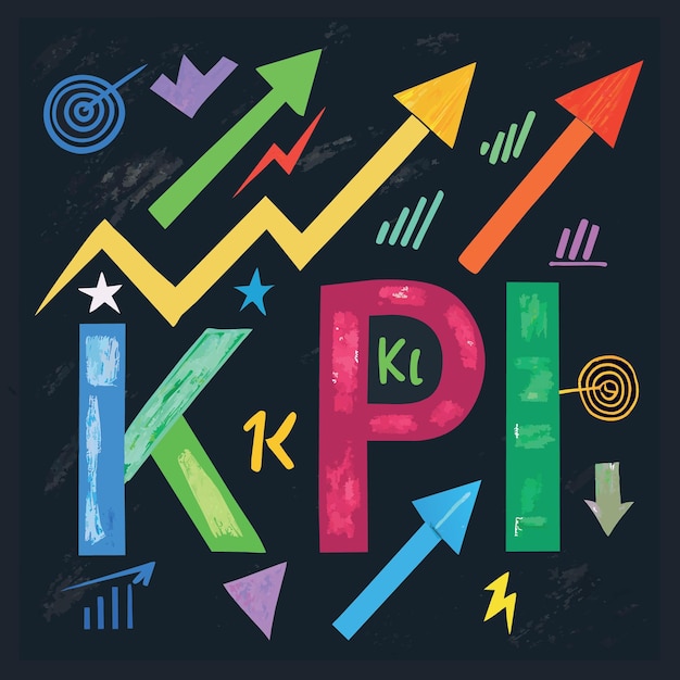 Kpi indicador-chave de desempenho objetivo de negócio e conceito de ... Kpi indicador-chave de desempenho objetivo de negócio e conceito de ...