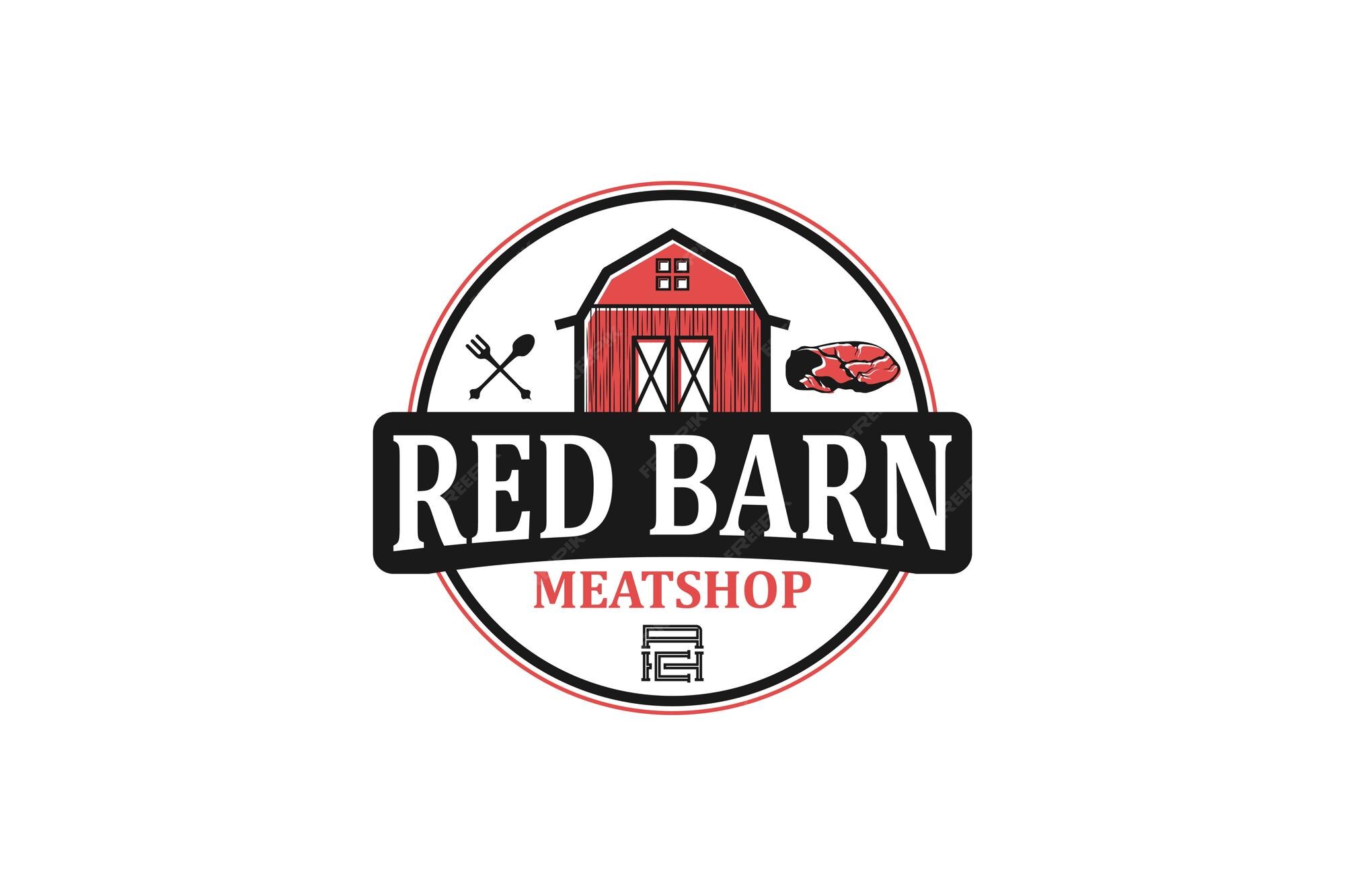 Logotipo de agricultura agrícola de madeira red barn com forma ... Logotipo de agricultura agrícola de madeira red barn com forma ...