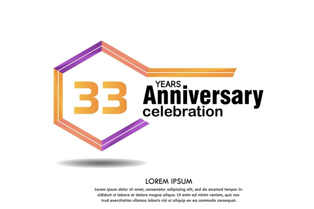 Logotipo de aniversário de 33 anos com número colorido e design ... Logotipo de aniversário de 33 anos com número colorido e design ...