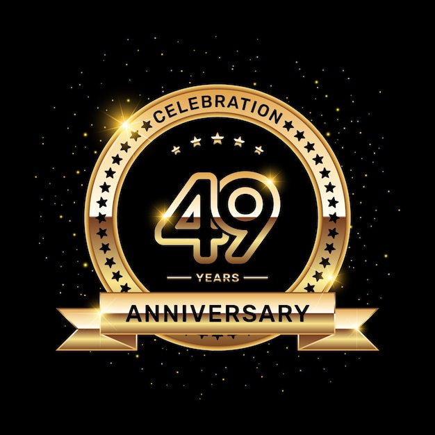 Logotipo de aniversário de 49 anos com um número e modelo de vetor de ... Logotipo de aniversário de 49 anos com um número e modelo de vetor de ...