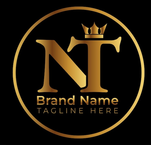 Logotipo de coroa vetorial NT na letra n modelo de logotipo de corona ... Logotipo de coroa vetorial NT na letra n modelo de logotipo de corona ...