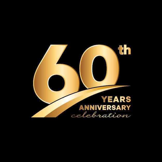 Logotipo do aniversário de 60 anos com um número dourado em um fundo ... Logotipo do aniversário de 60 anos com um número dourado em um fundo ...