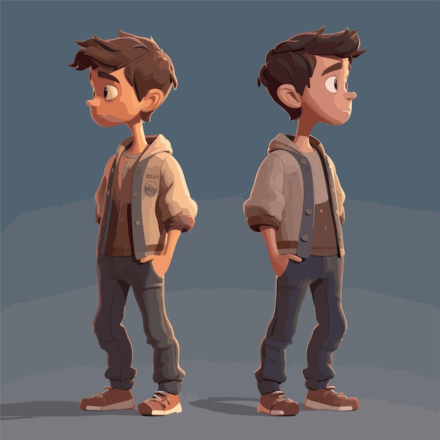 Menino de pé em diferentes poses menino bonito personagem bonito ... Menino de pé em diferentes poses menino bonito personagem bonito ...