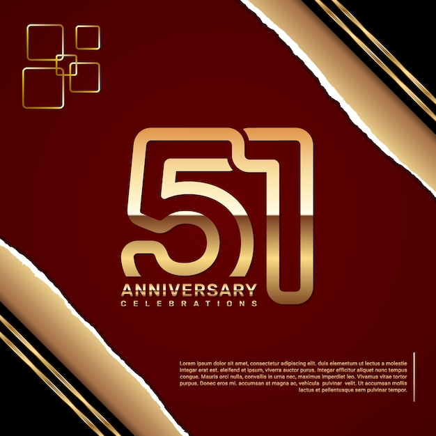 Modelo de design de aniversário de 51 anos com ilustração de modelo ... Modelo de design de aniversário de 51 anos com ilustração de modelo ...