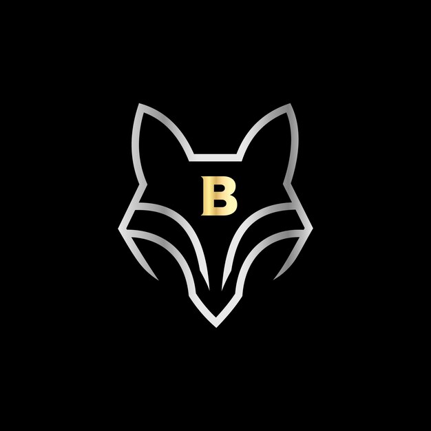 Modelo De Design De Letra B Monograma Rótulo De Identificação De Sinal De Negócio Badge Fox Logo