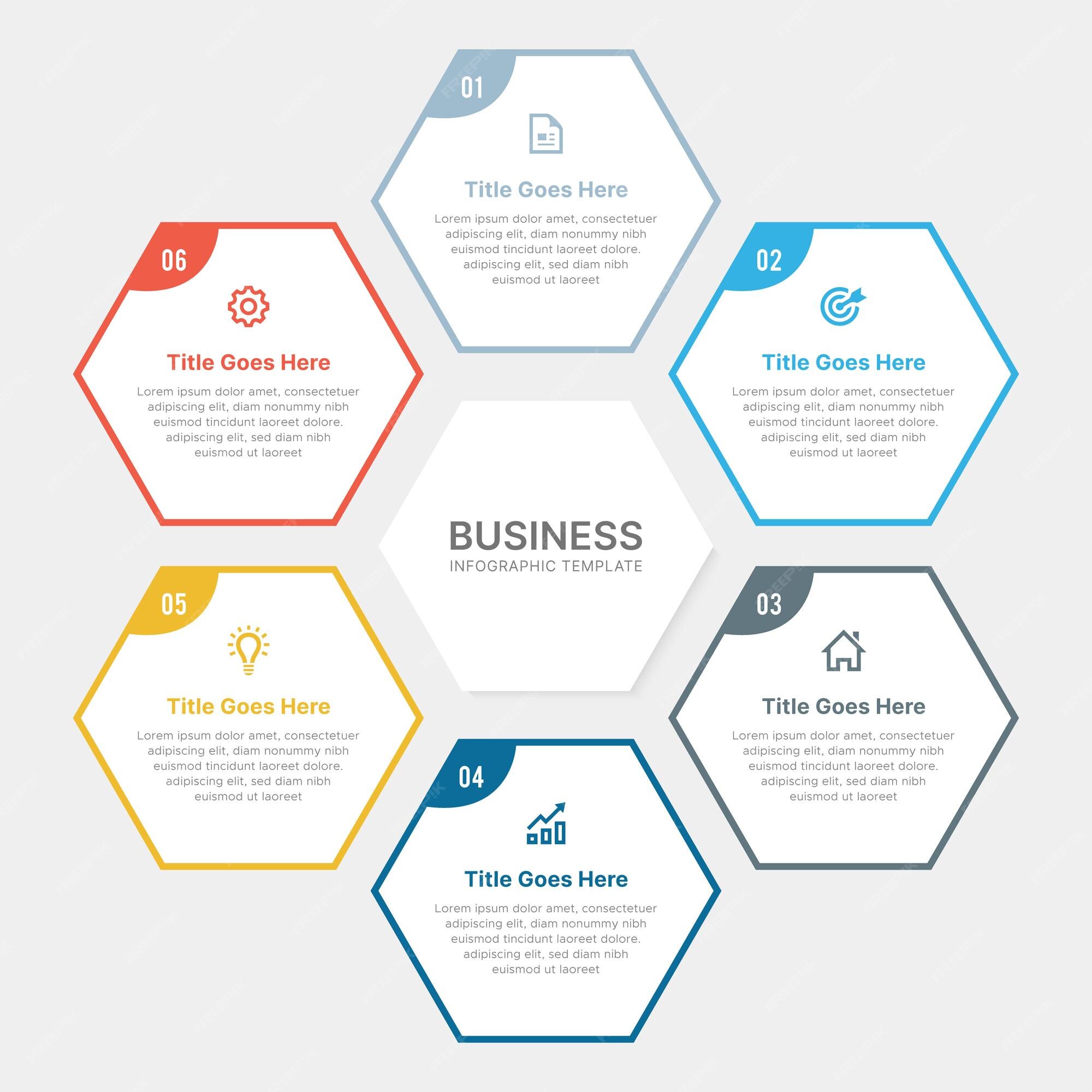 Modelo de design infográfico de ciclo hexagonal com seis etapas | Vetor ... Modelo de design infográfico de ciclo hexagonal com seis etapas | Vetor ...