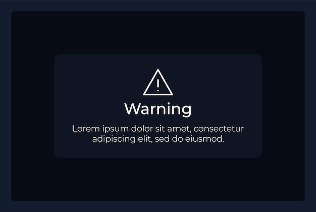 Modelo de elemento de interface do usuário de mensagem de aviso | Vetor ... Modelo de elemento de interface do usuário de mensagem de aviso | Vetor ...