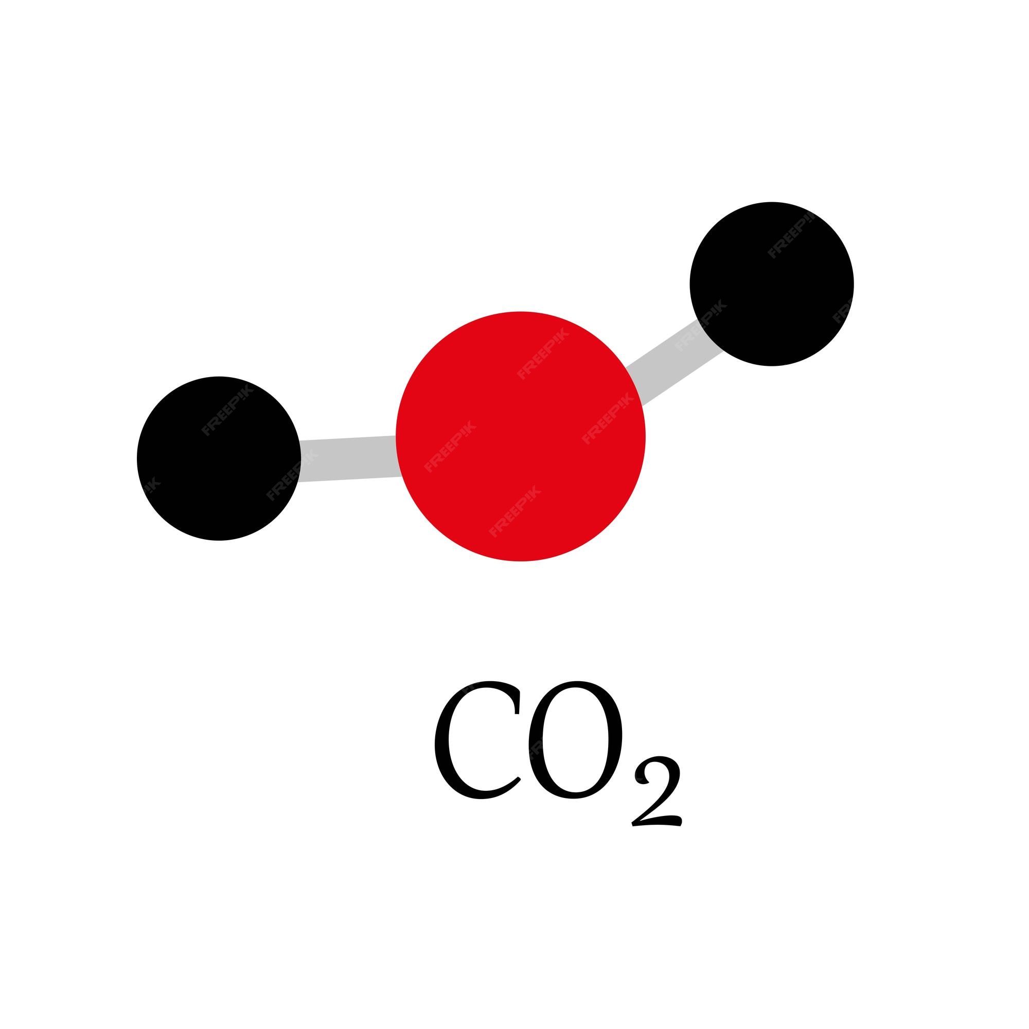 Modelo de molécula de co2 de dióxido de carbono e fórmulas químicas ... Modelo de molécula de co2 de dióxido de carbono e fórmulas químicas ...