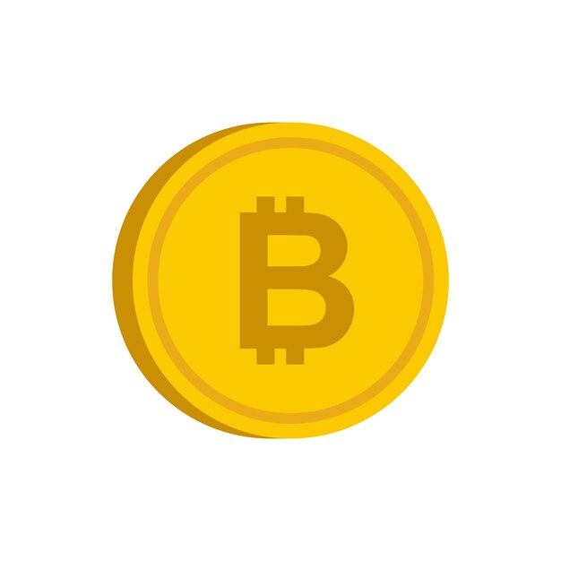 Moeda de ouro com ícone de sinal bitcoin em estilo plano em uma ... Moeda de ouro com ícone de sinal bitcoin em estilo plano em uma ...
