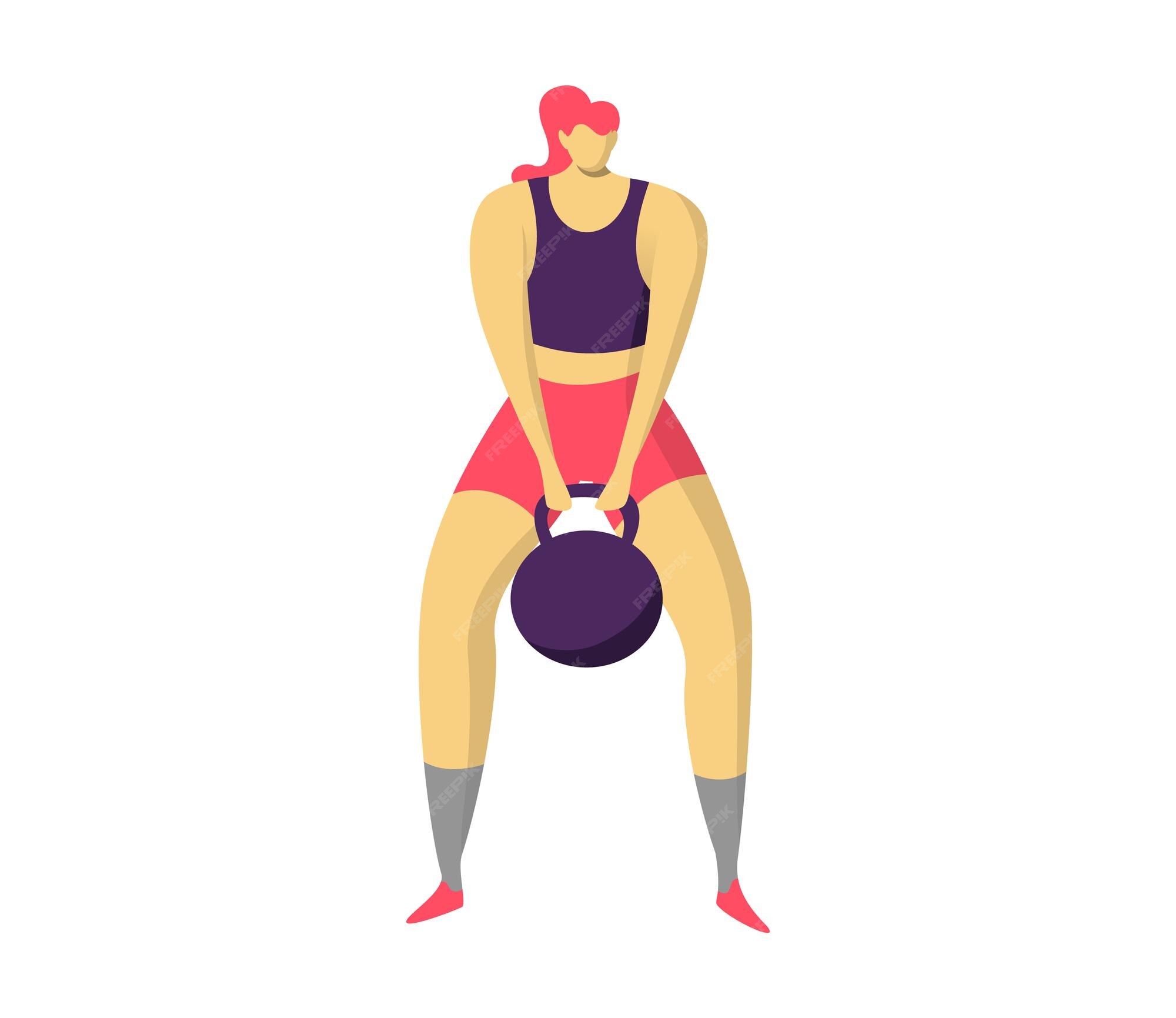 Mulher se exercitando com kettlebell exercício físico atleta feminina ... Mulher se exercitando com kettlebell exercício físico atleta feminina ...