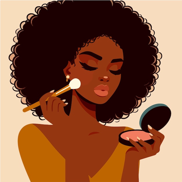 Mulher vetor fazendo maquiagem | Vetor Premium Mulher vetor fazendo maquiagem | Vetor Premium