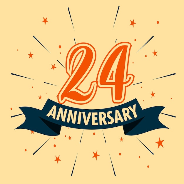 Projeto de celebração de aniversário de 24 anos com forma de número ... Projeto de celebração de aniversário de 24 anos com forma de número ...