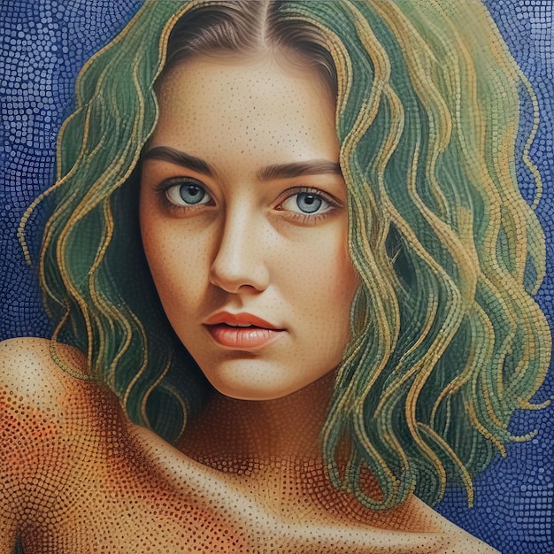 Retrato de uma jovem mulher retrato de um jovem mulher | Vetor Premium Retrato de uma jovem mulher retrato de um jovem mulher | Vetor Premium