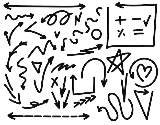 Setas Em Estilo De Linha Setas De Diferentes Formas Para Design De Bloco De Notas Setas