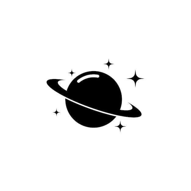 Sinal Vetorial Da Ilustração Do ícone Do Planeta Saturno Vetor Premium
