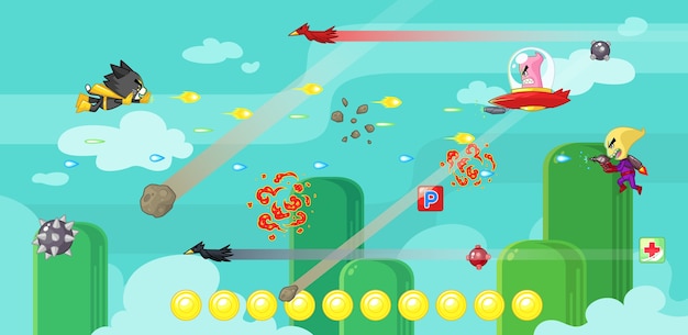 Super cat game assets | Vetor Premium Super cat game assets | Vetor Premium