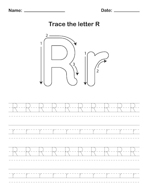 Trace A Letra R Vetor Premium