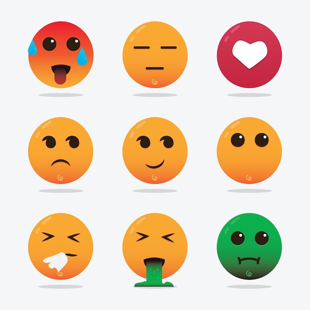 Um novo conjunto de emojis | Vetor Premium Um novo conjunto de emojis | Vetor Premium