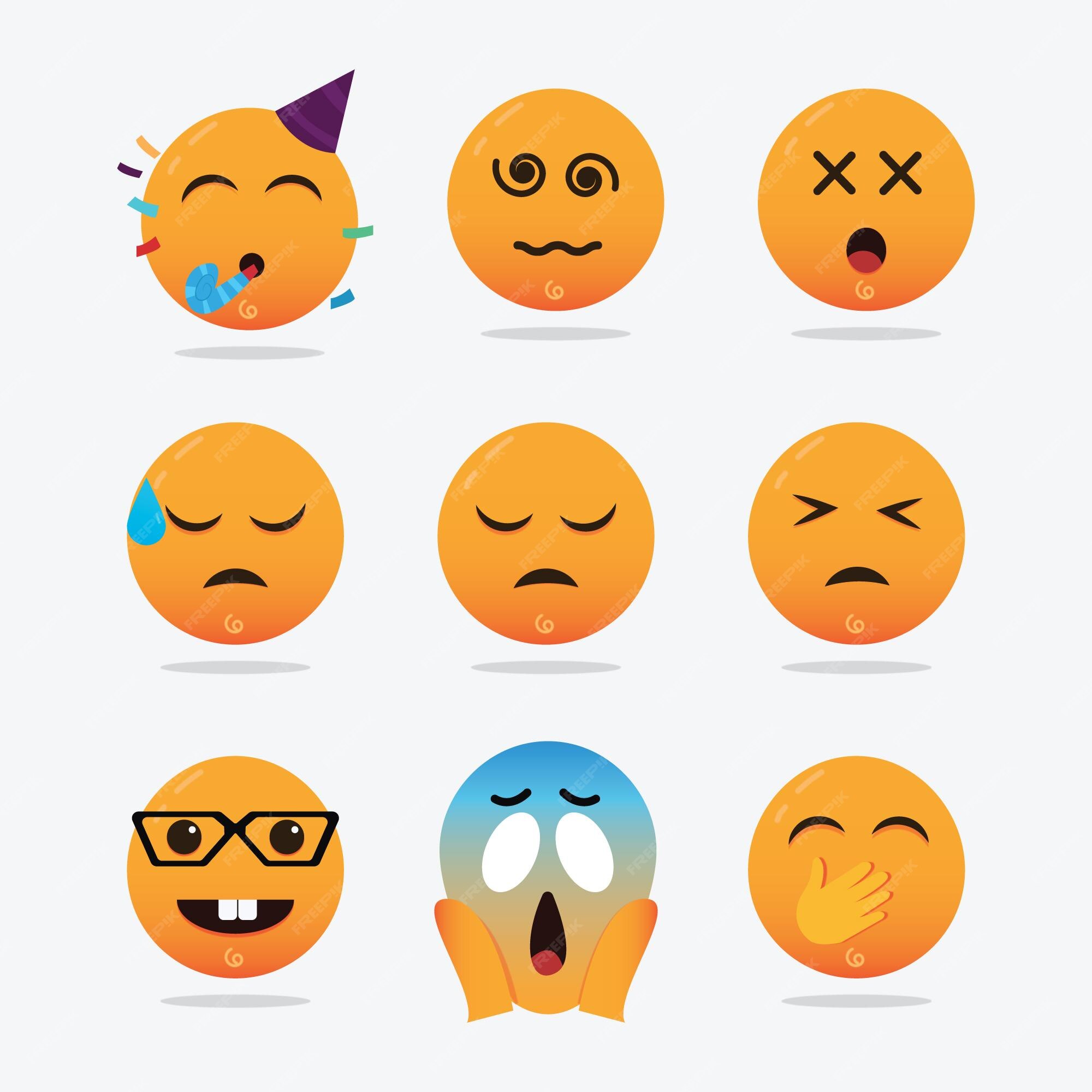 Um novo conjunto de emojis | Vetor Premium Um novo conjunto de emojis | Vetor Premium