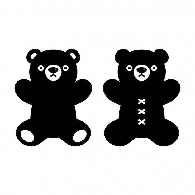 Urso De Pelúcia Dos Desenhos Animados Vetor Premium