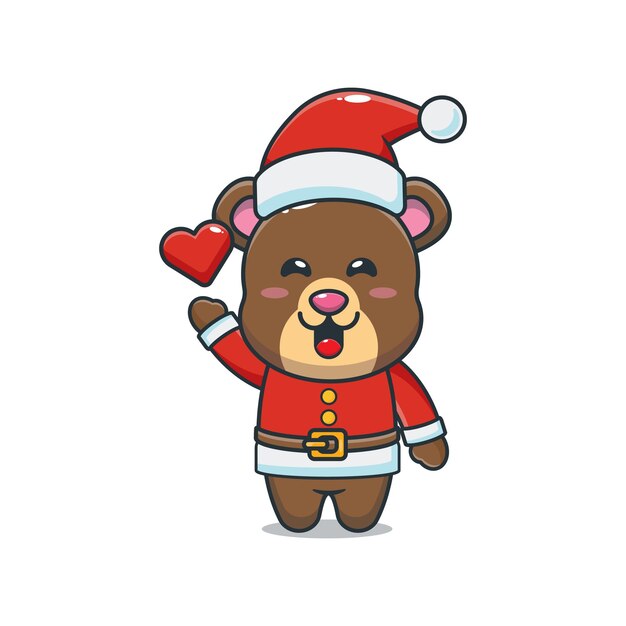 Leão Fofo Com Fantasia De Papai Noel Ilustração Fofa Dos Desenhos Animados De Natal Vetor Premium