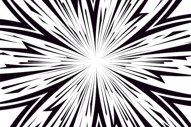 Velocidade De Quadrinhos Linhas Pretas Fundo Design Radial Para