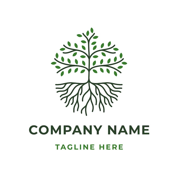 Vetor de design de logotipo de árvore e casa isolado, design de ... Vetor de design de logotipo de árvore e casa isolado, design de ...