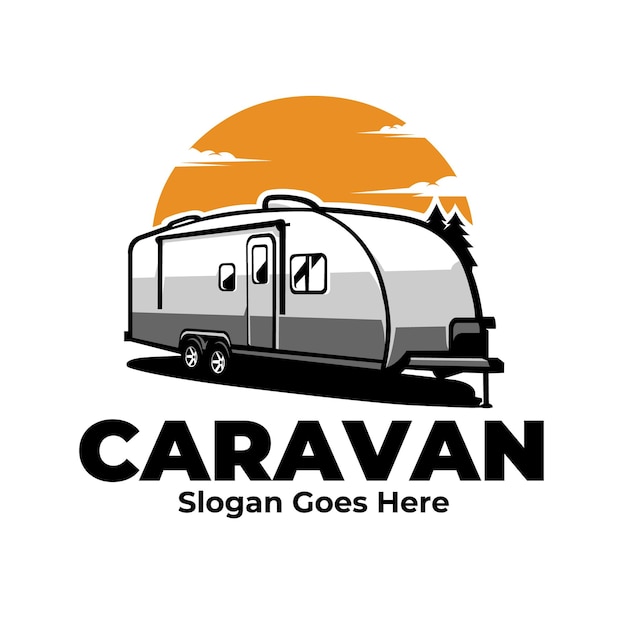 Vetor de ilustração de logotipo de caravana isolado | Vetor Premium Vetor de ilustração de logotipo de caravana isolado | Vetor Premium