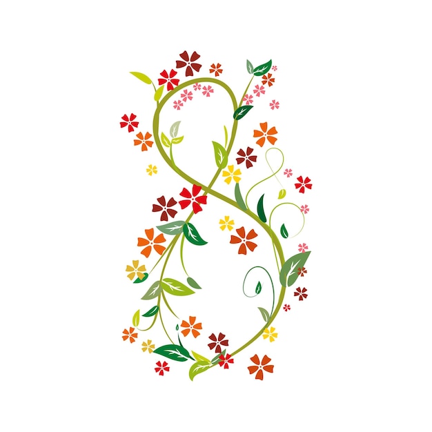Vintage floral número oito | Vetor Premium Vintage floral número oito | Vetor Premium
